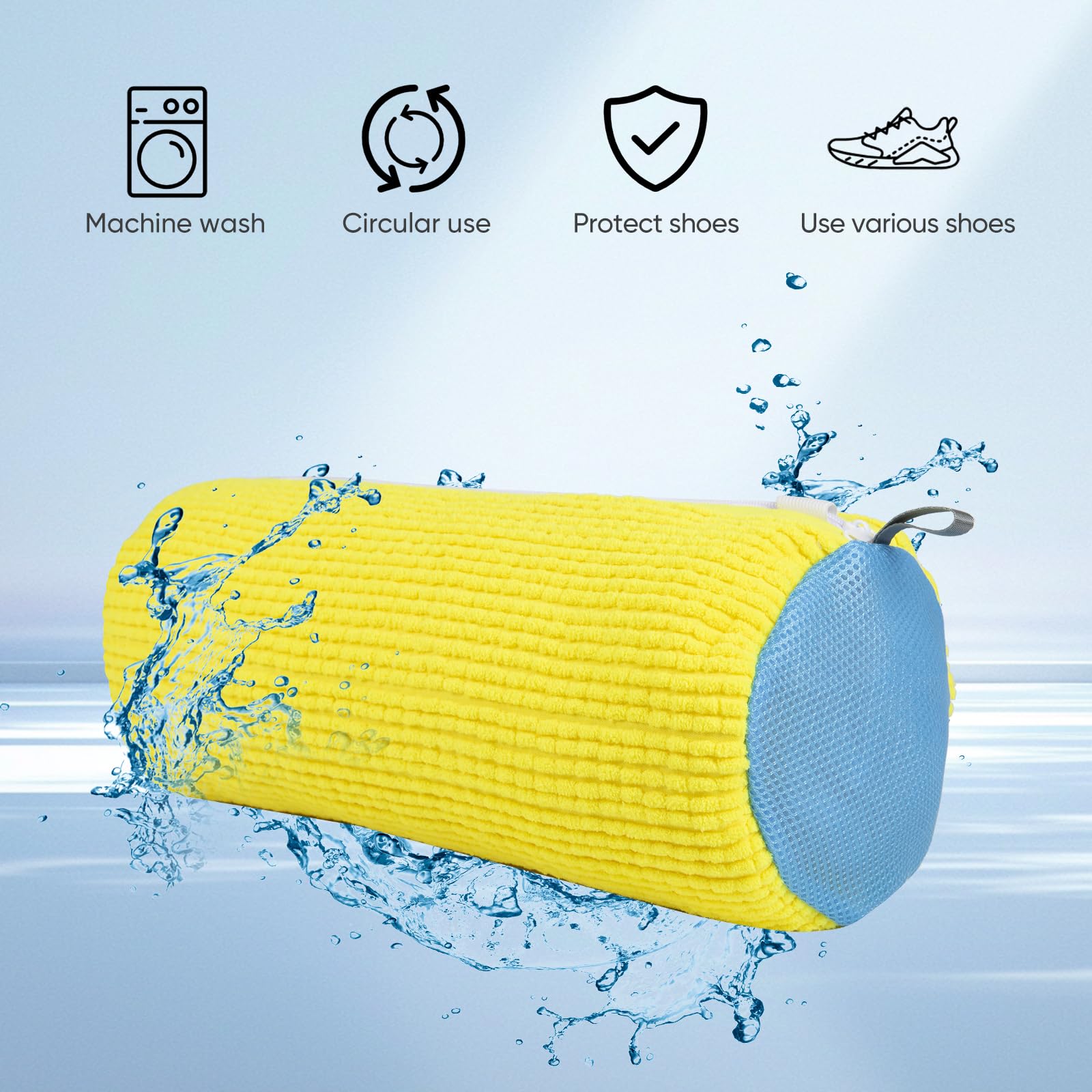 Shoe cleaning bag,Shoe bag for washing machine,Versatile Shoe Laundry Bag,Shoe washing machine bag,Reusable shoe washing bag/Alternative shoe washing machine. (2pcsYellow)