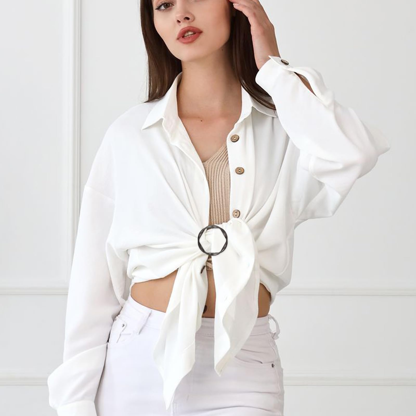 PEOVLVN 8 Pcs Shirt Ties Clips for Women