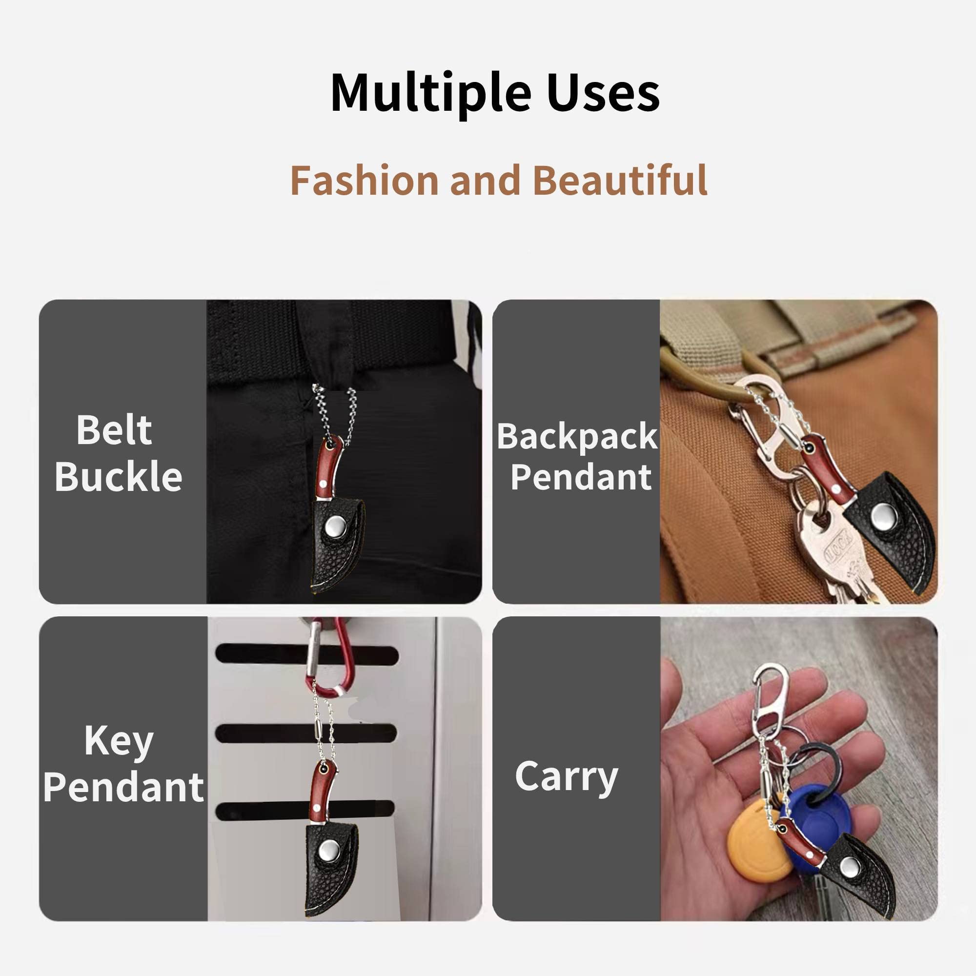 Pocket Knife Set Mini Tiny Knife Set, Mini Chef Knife for Package Box Cutter Outdoor Portable Carry on Decorative Gift Package Unboxing Knife Letter Opener - 4PCS