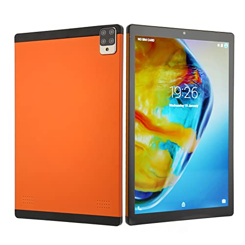 Qinlorgo HD Tablet, 4GB RAM 64GB ROM 5MP Front 8MP Rear 100-240V Calling Support IPS Screen Orange Tablet PC for Elderly for Reading (US Plug) (Qinlorgobuz5x93wyq-11)