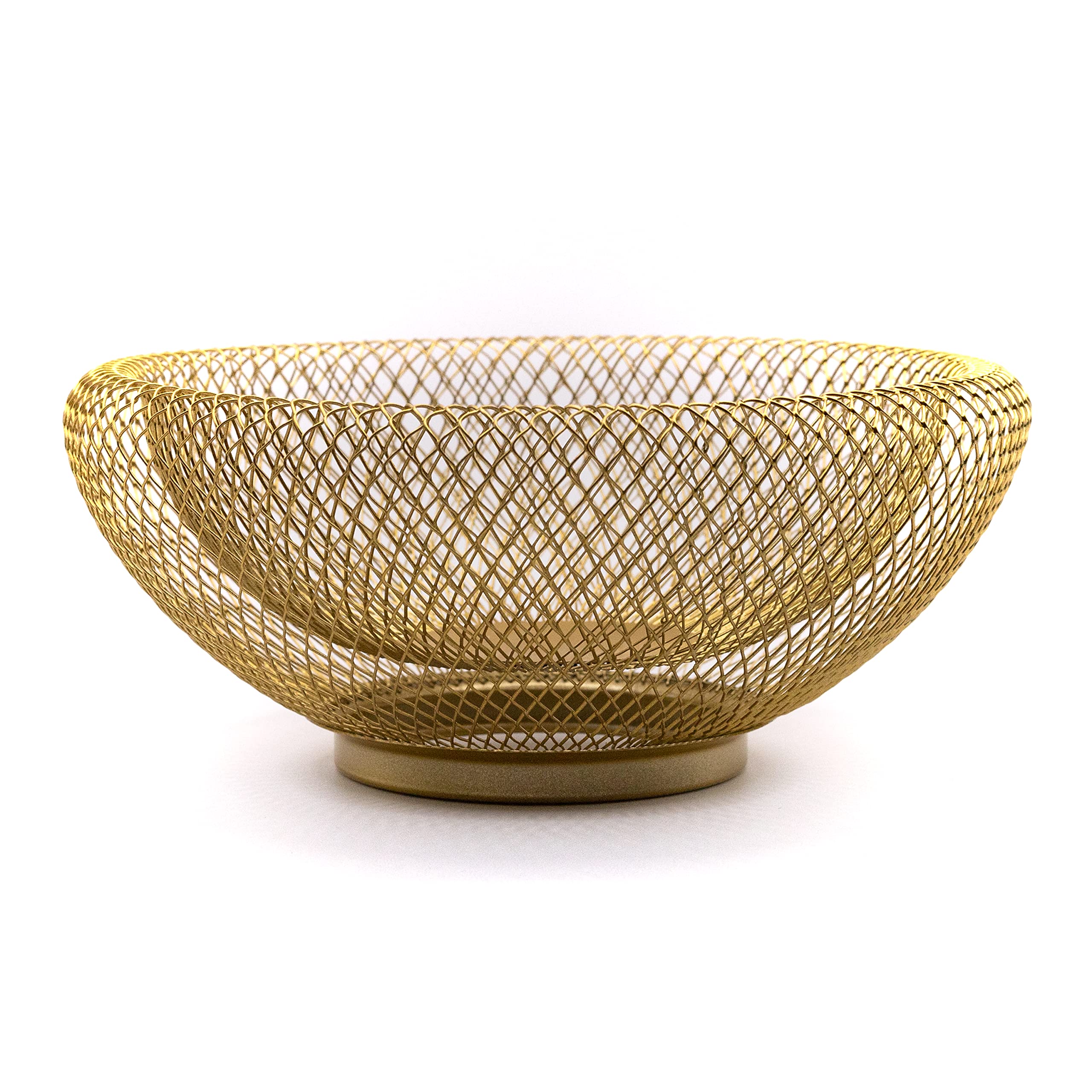 Metal Fruit Bowl Nordic Style Black or Gold Color , Made with Iron Mesh, Modern Centerpiece to Kitchen Decor and Dining Table, Medium