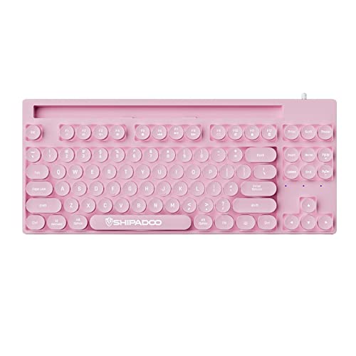 Ronyme Mechanical Gaming Keyboard Delicate Touch Replacement Plug and Play Wired Keypad for Desktop, Pink