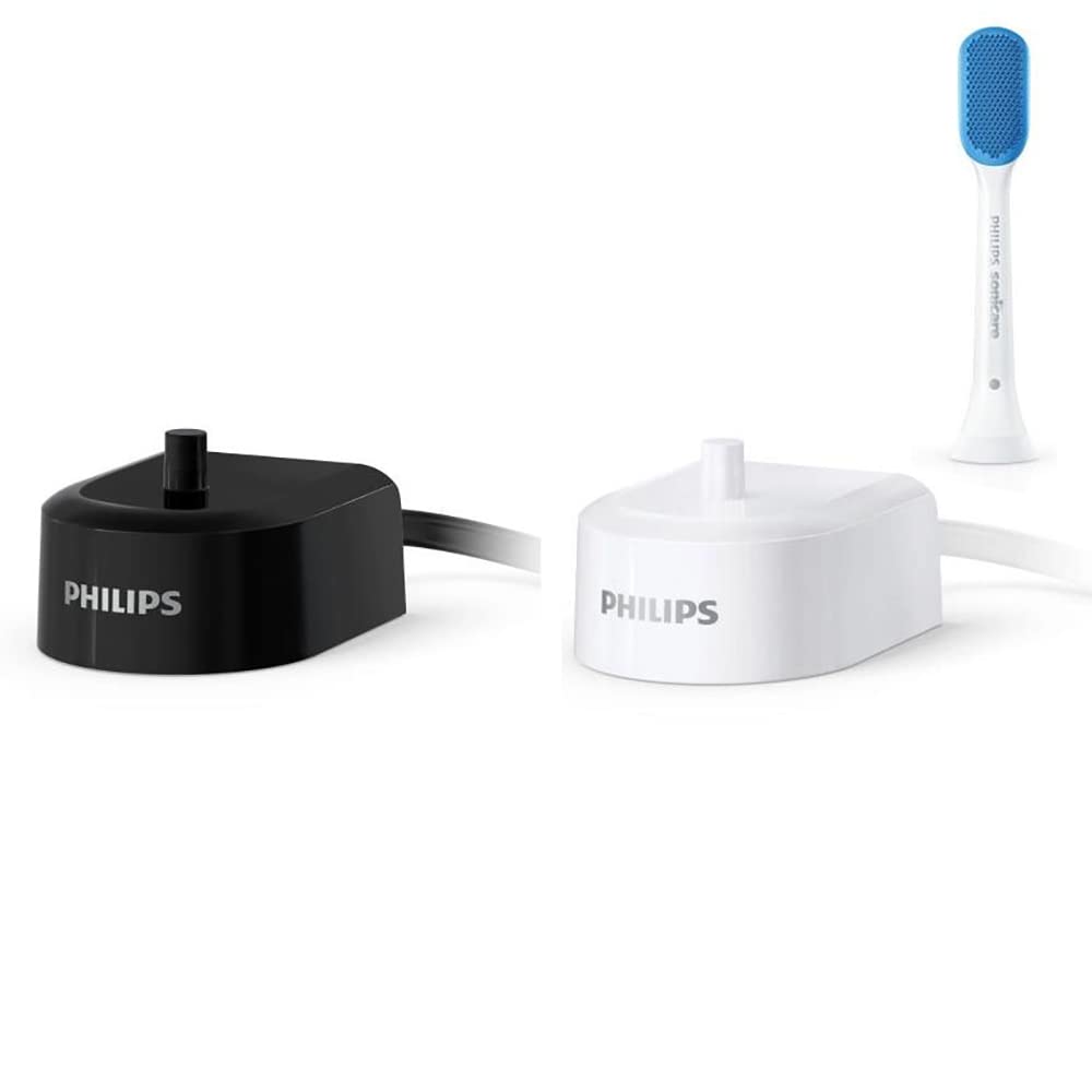PHILIPS Sonicare ProtectiveClean 4300 Rechargeable Electric Power Toothbrush, 2 Pack - White + Black - Up to 2 Weeks Operating time - HX6809/83 - BROAG Random Color Electric Toothbrush