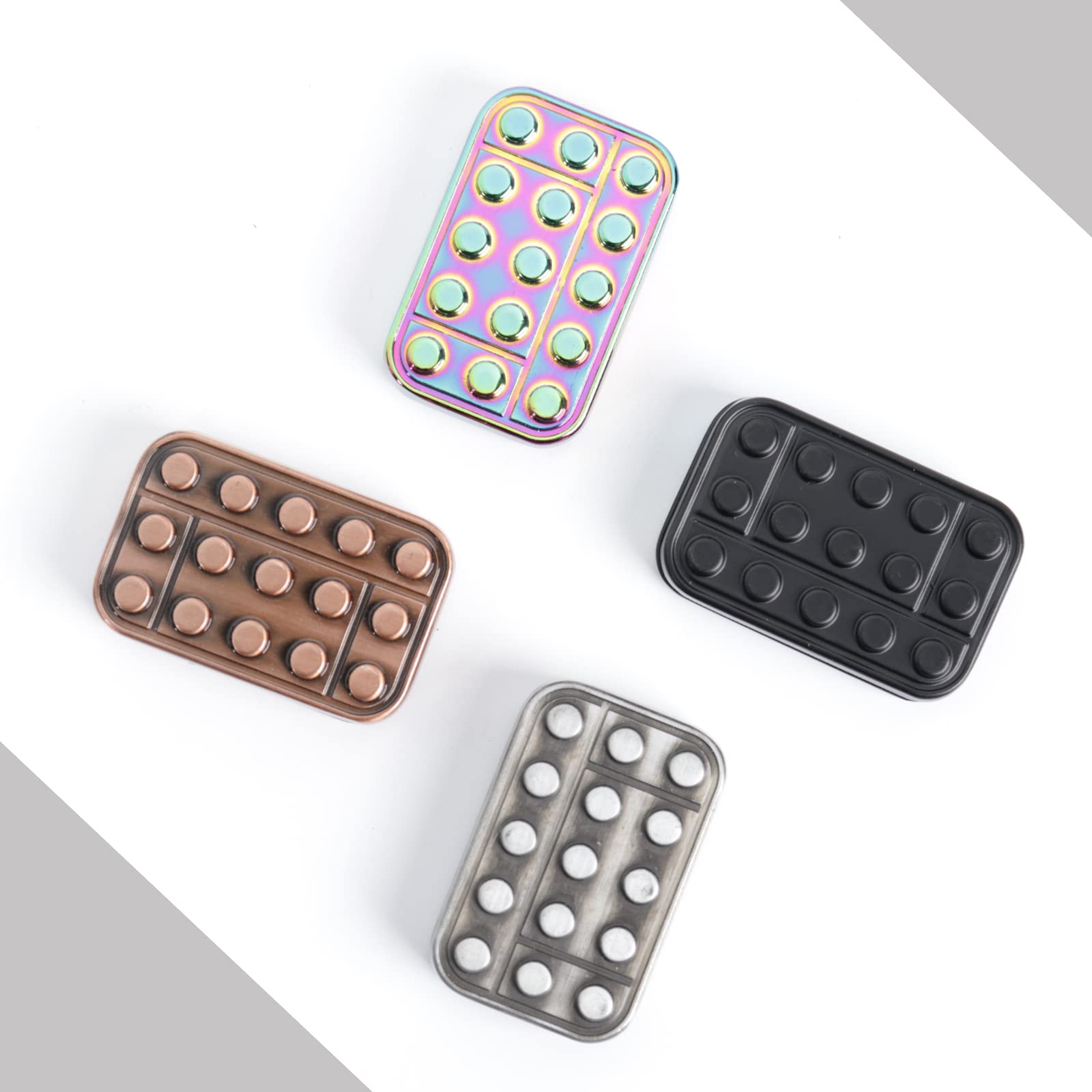 Magneti Metal Fidget Toys for Adults Fidget Slider Haptic Slider EDC Fidget Clicker Building Brick Blocks - Silver1