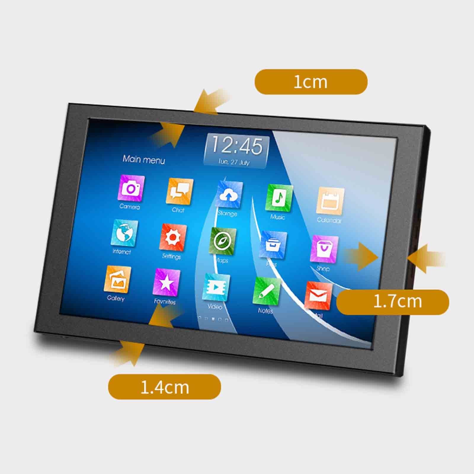 Portable 10.1 -inch 1280x800IPS Display Industrial Touch Display Metal Material Body Thin and Fine -Precision Metal Shell Piano Paint