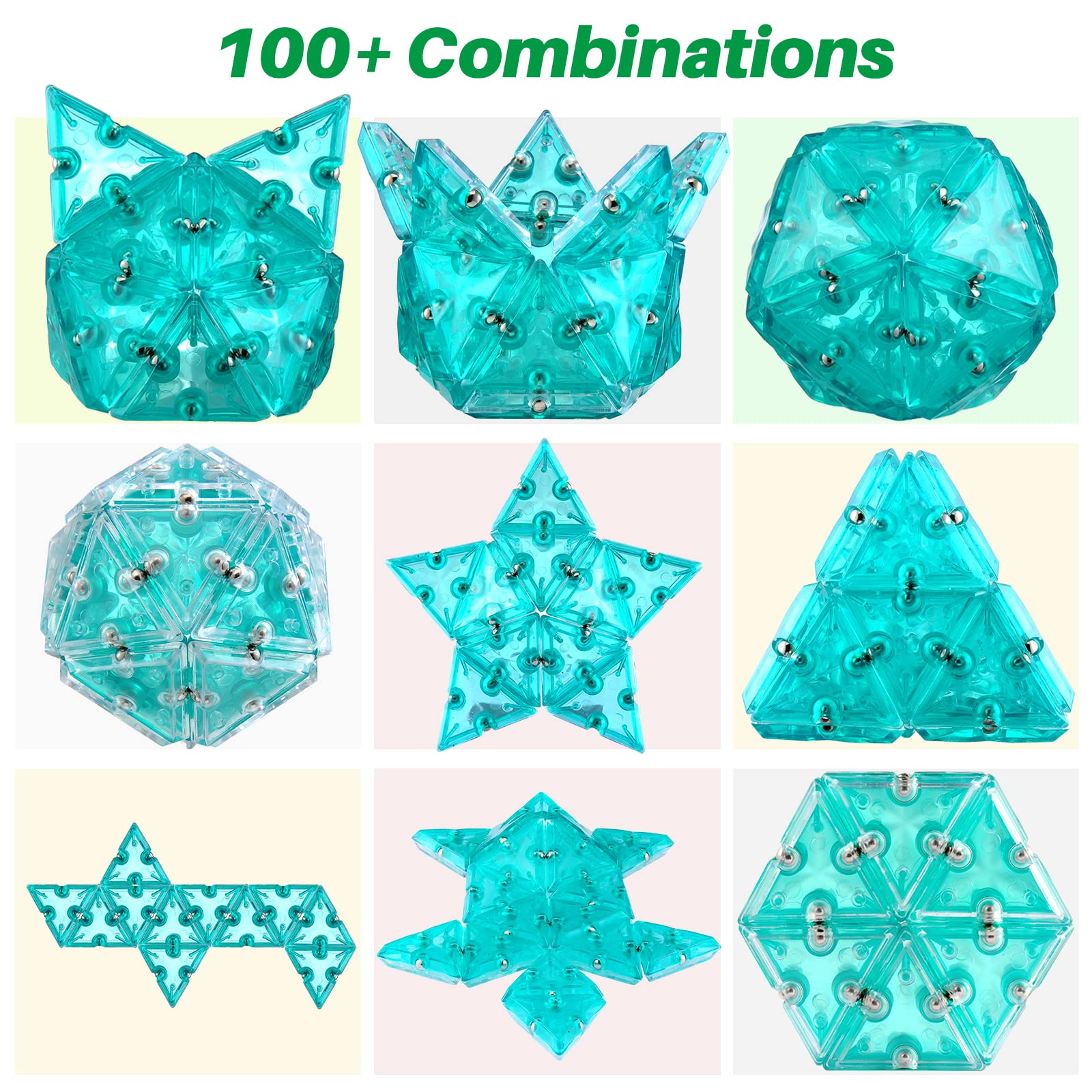 Magnetic Fidget Sphere 20 Pcs Triangle Magnetic Building Blocks for Boys Girls Toddlers