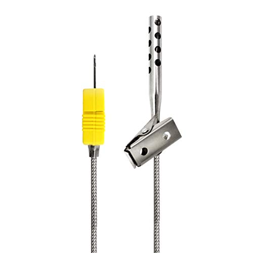 PerfectPrime TL3163K K-Type Thermocouple Temperature Sensor Probes 316L stainless steel 752°F, Open Hole Clip for Air Temperature