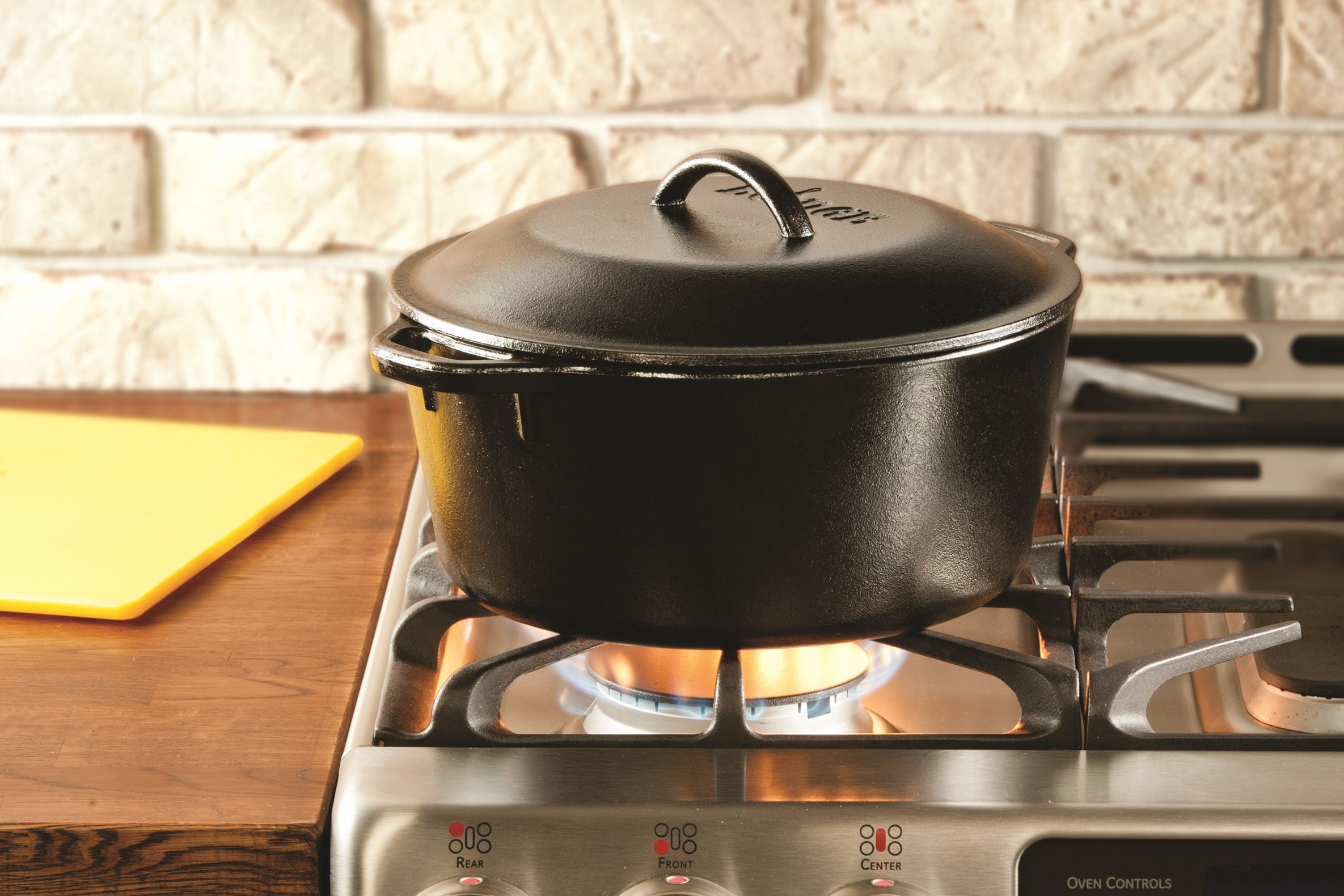 Lodge Cast Iron Serving Pot Dutch Oven with Dual Handles, Pre-Seasoned, 7-Quart,Black | Lodge Manufacturing Company GL12 Tempered Glass Lid, 12", Clear Bundle