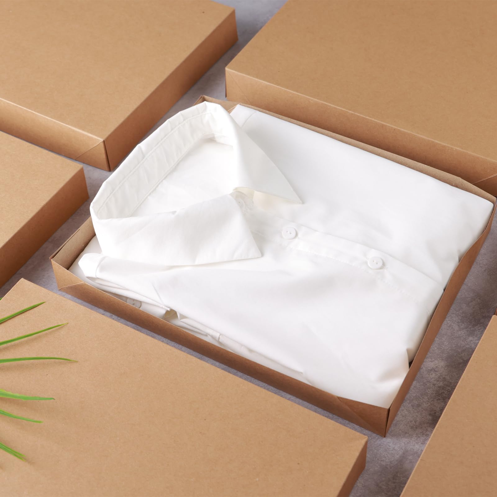 VGOODALL 5PCS Gift Boxes with Lids, 11.8 x 9.5 x 1.6 Inches Brown Gift Box Bulk for Birthday Party