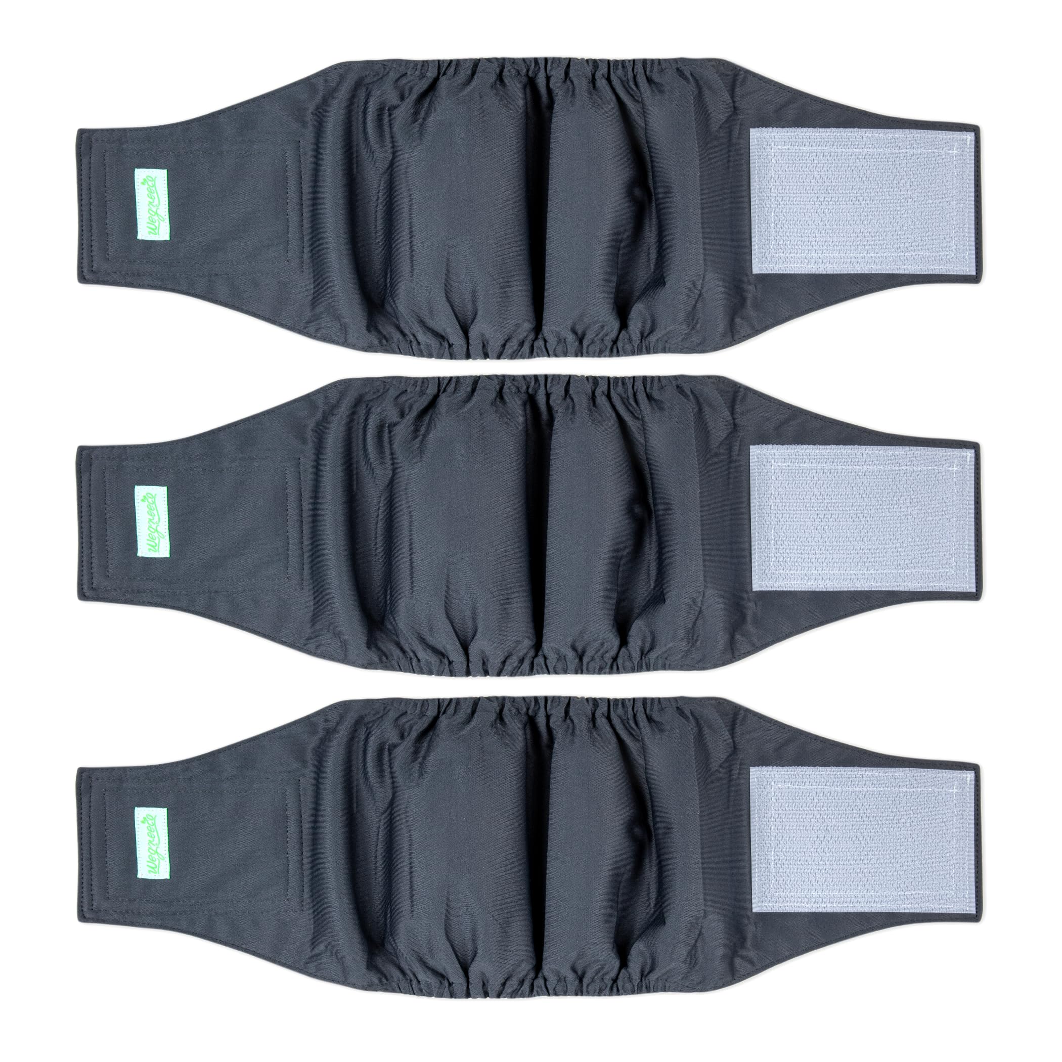 wegreeco Washable Male Dog Belly Band (Stylish Pattern)- Pack of 3 - Washable Male Dog Belly Wrap, Dog Diapers Male (Charcoal, Small)