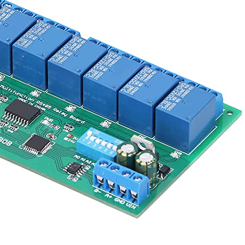 PLC Expansion Board, Relay Module 12V 6 Working Modes 9600BPS 8 Input 8 Output Durable for 64 Devices in Parallel