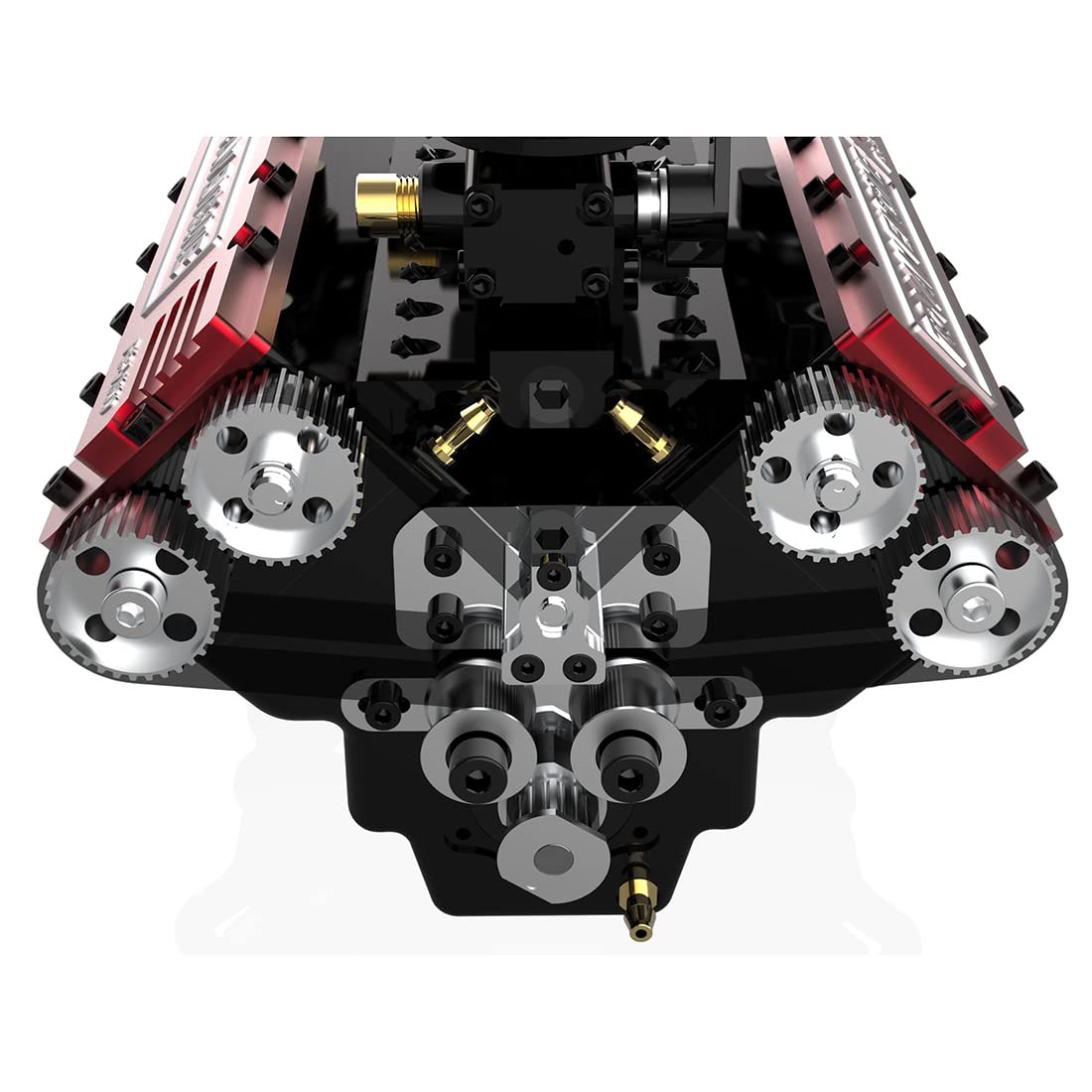 MAYS 8 Cylinder Engine Kit Mini V8 Model, TOYAN HOWIN FS-V800 1/10 Four-Stroke Water-Cooled Nitro Model for RC Car Boat Physics Science DIY Toy Kids & Adults - Version, 12.34 x 3.2 x 12.73cm
