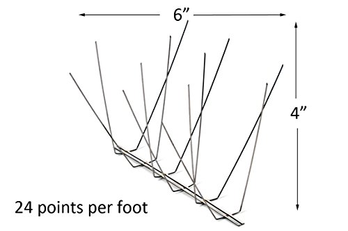 Nixalite Pigeon Spike Stainless Steel Bird Spikes (10 Ft, 5-2 Ft. Strips)