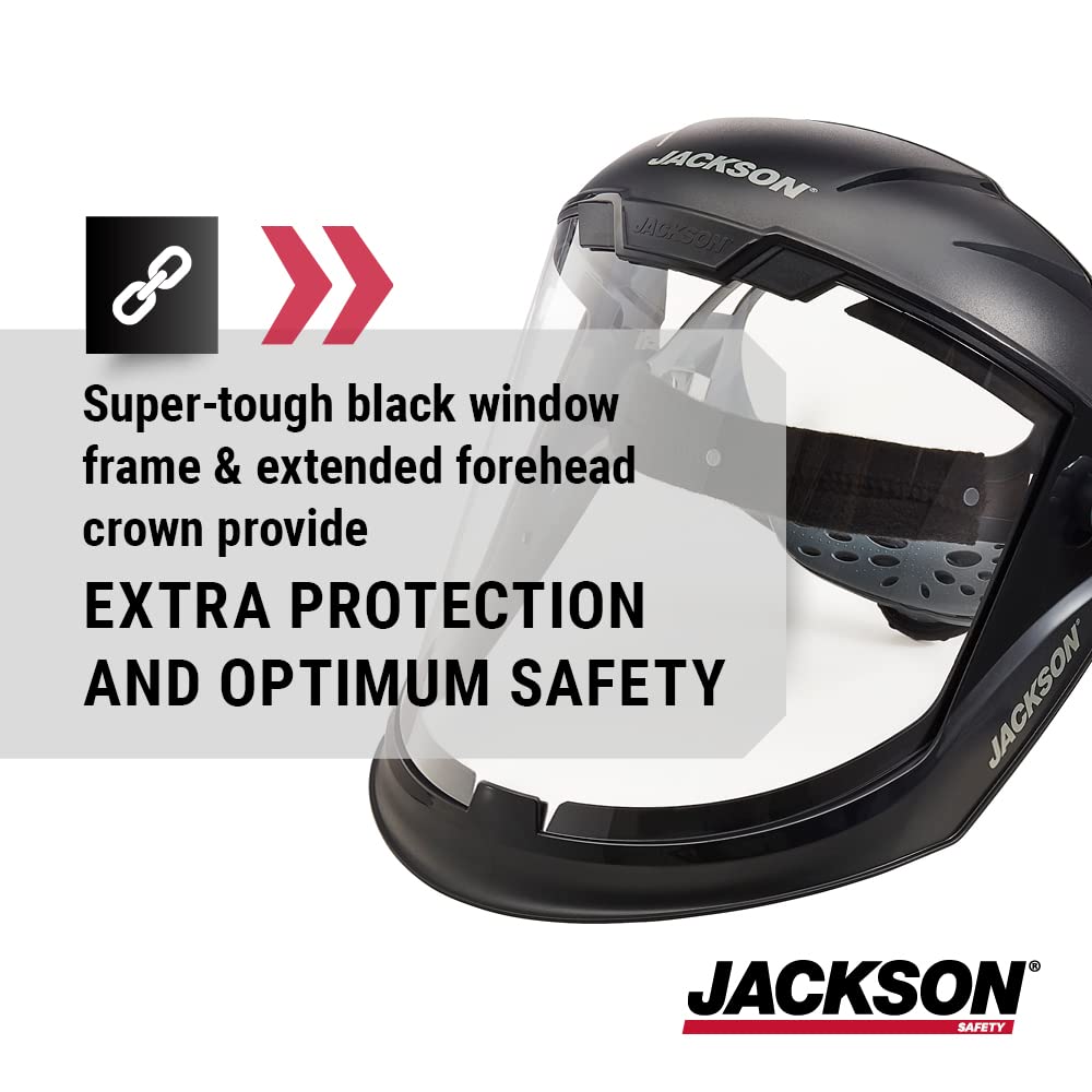Jackson Safety Lightweight MAXVIEW Premium Face Shield with 370 Speed Dial Ratcheting Headgear β Anti Fog Coating