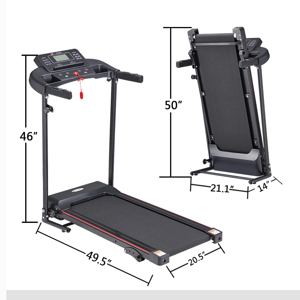 MAVPAWIY Folding Home Treadmill, 2.5HP Portable Bluetooth Treadmill, Three-Position Incline Adjustment for Exercise Home Gym Fitness Walking Jogging