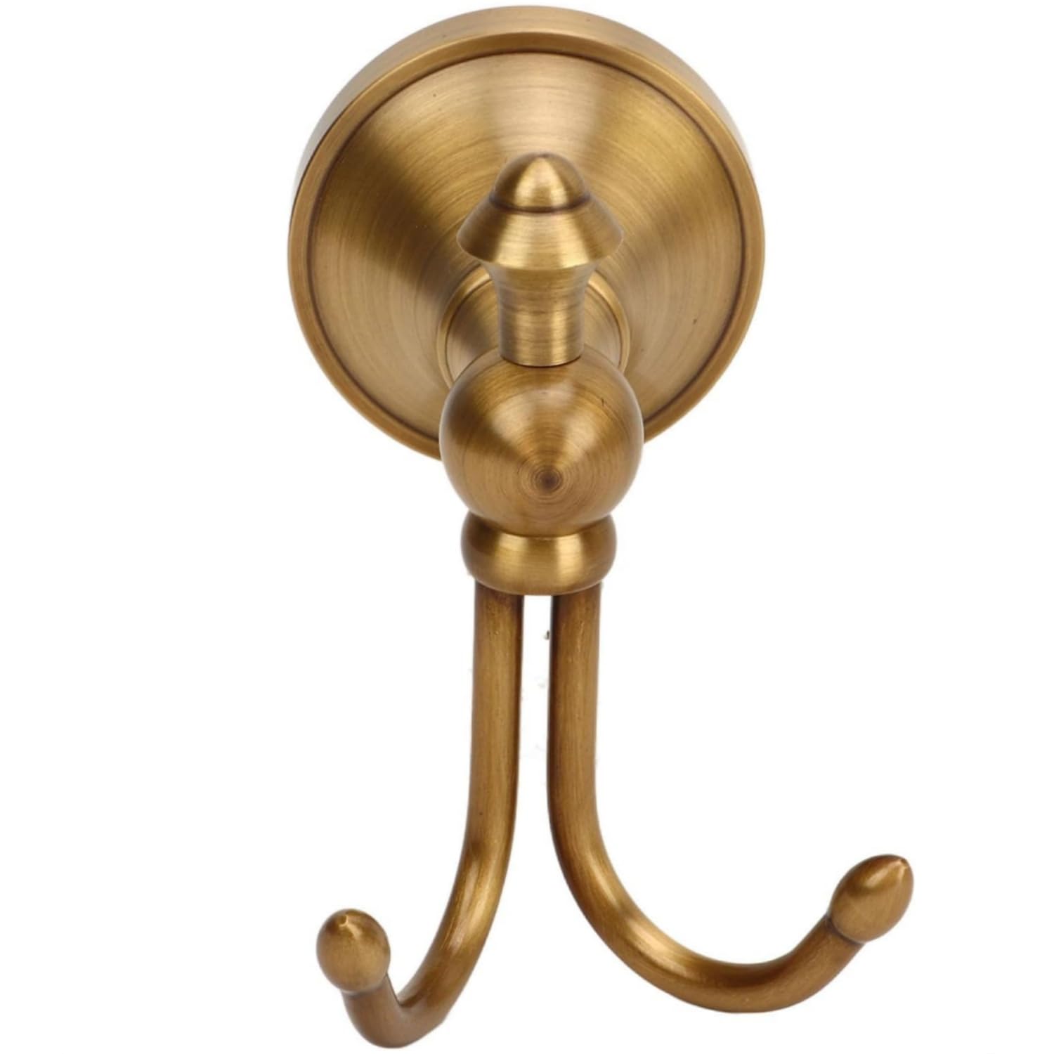 YWHWXB Vintage Wall-Mounted Towel Hook,Antique Brass Towel Hook,Bathroom Robe Hooks with Brushed Double Hooks for Bathroom Kitchen Bedroom(Max Capacity 11 Lbs)