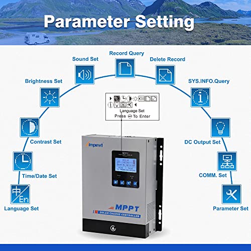 MPPT Solar Charge Controller 60A 12V 24V 36V 48V Battery System Auto,Max Input 150V PV Solar Panel Regulator for AGM Sealed Gel Flooded Lithium Battery