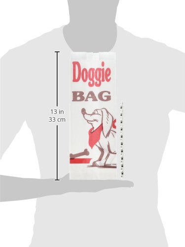 Outside the Box Papers Doggie Treat Paper Sacks and Pawprint Paper Straws 36 Bags and 50 Straws White, Black, Red