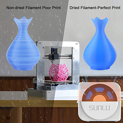 Upgraded Dryer Box of 3D Printer Filament, SUNLU 3D Filament Dryer Box S1, LA Filament 1.75 mm Dimensional Accuracy +/- 0.02 mm, 1 KG Spool, PLA White