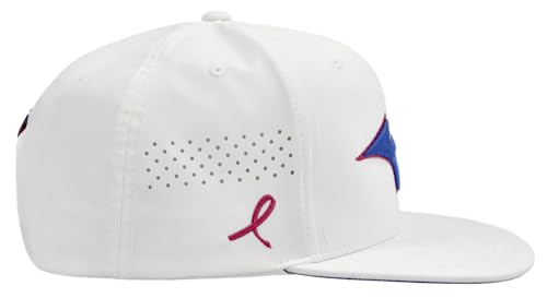 Mizuno Standard Project Zero Tour Flat Snapback, White/Pink