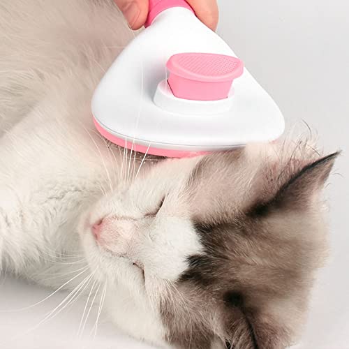 Self-Cleaning Slicker Brush Comb - Best Pet Cat Dog Grooming Long Short Hair - Shedding Loose Undercoat Tangled Haired Removes Tool - Pink