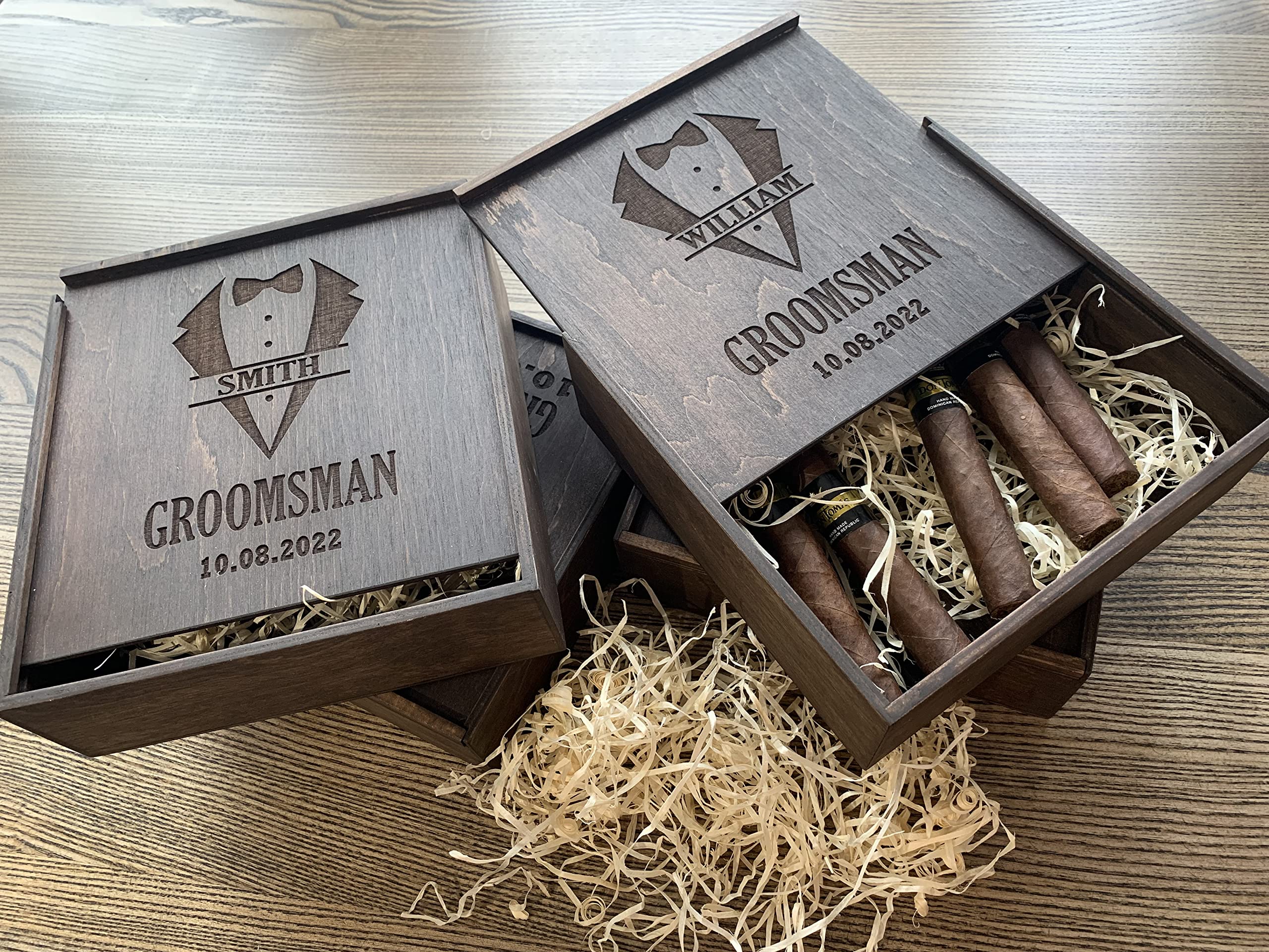 Personalizable Groomsmen Gift Box, Groomsmen Proposal, Best Man Proposal, Father of Bride Gift, Cigar Gift Box, Father of Groom Gift, Keepsake box