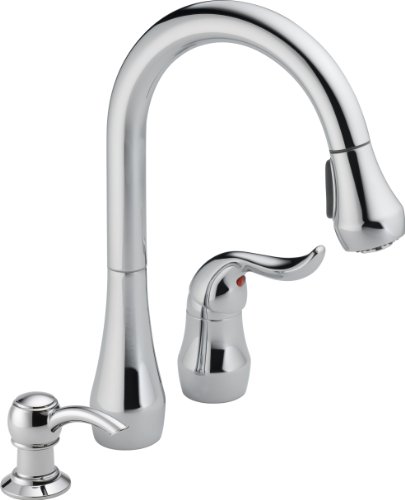 Peerless P188102LF-SD Apex Single Handle Kitchen Pull-Down with Soap Dispenser, Chrome