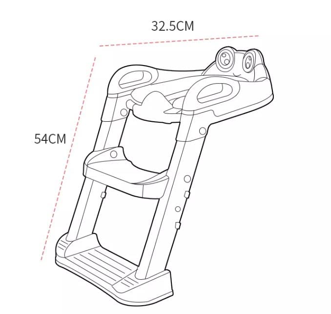 Pink Foldable Toilet Training Potty Seat Ladder Chair, Potty Training Toilet Seat with Step Stool Ladder and Handles Safe Non-Slip Step PU Cushion