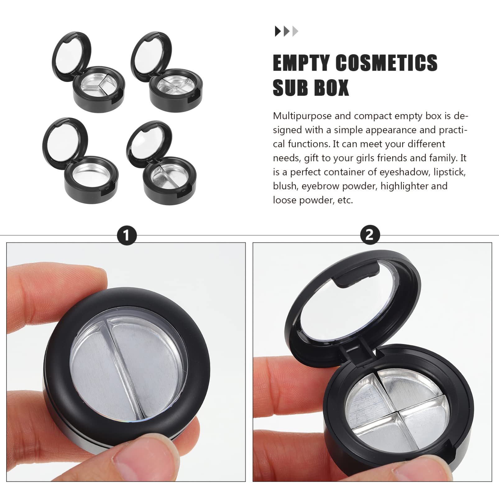 KALLORY 6pcs Empty Magnetic Eyeshadow Palette, Small Makeup Palette Lipstick Compact Containers Cosmetic Sample Storage Cases Magnetic Pallete for Makeup