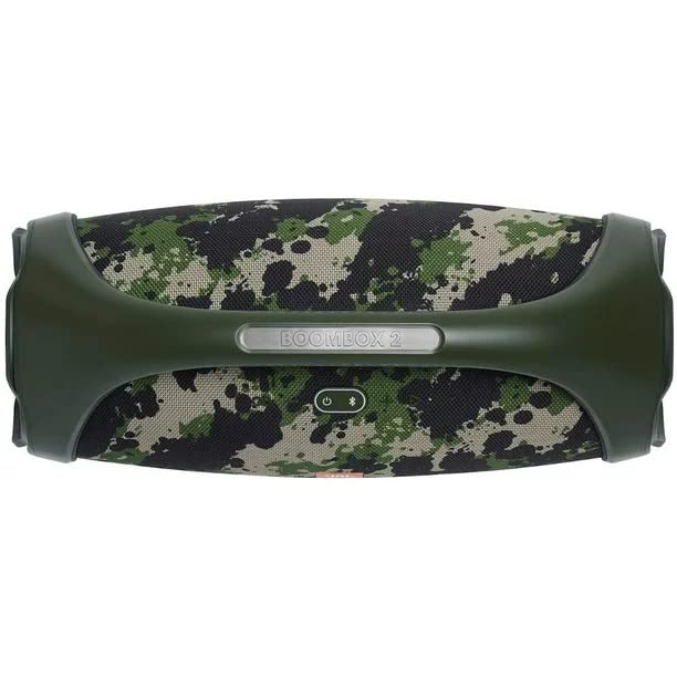 JBL Boombox 2 - Bluetooth Speaker, Powerful Sound Bass, IPX7 Waterproof, 24 Hours Playtime, Powerbank, PartyBoost for Speaker Pairing, for Home and Outdoor, and Megen Pertection Bag (Camo)
