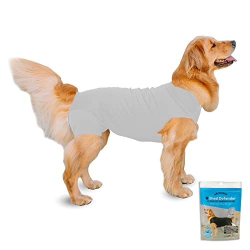 Shed Defender Recovery Suit for Dogs - Seen on Shark Tank, Post-Surgery Dog Onesie, Vet Approved, Anxiety Shirt, E-Collar Alternative, Calming Vest Jacket, Covers Hot Spots & Abdominal Wound, Bodysuit