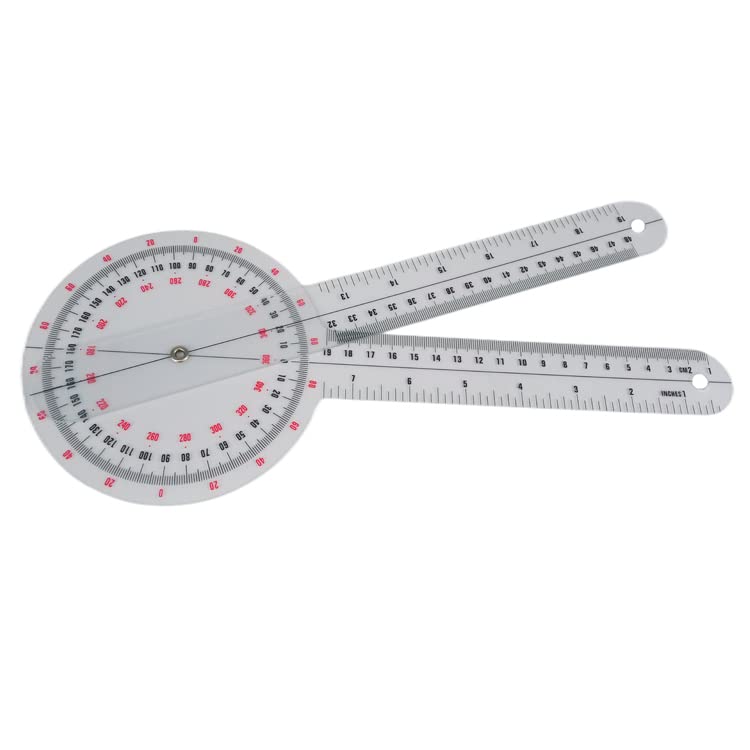 Plastic Goniometer 12 inch, 360 Degree Physical Therapy