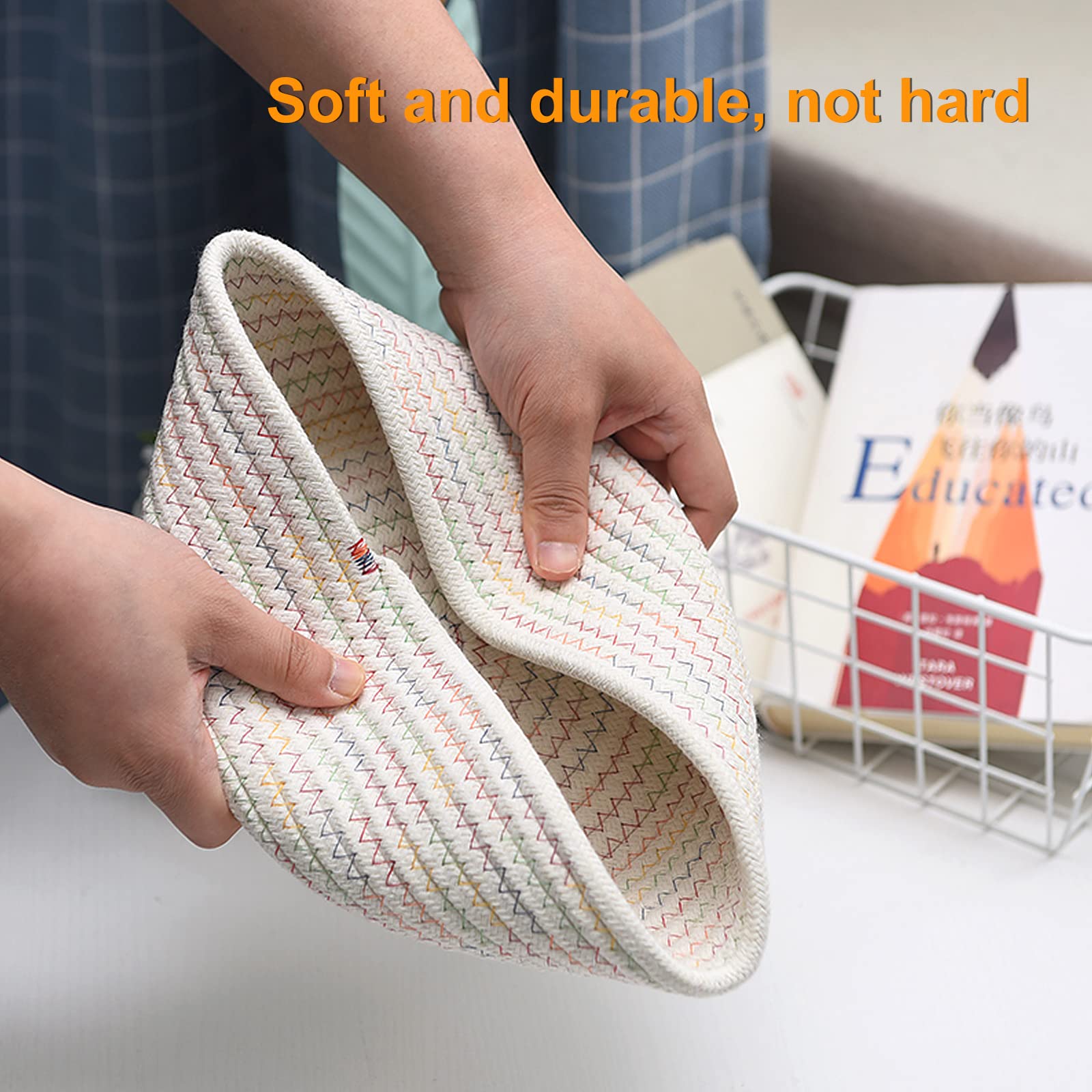 Mini Table Basket Organizer Closet Baskets Toy Basket 3 Pack Storage Baskets Storage Bins for Desk Woven Basket for Organizing