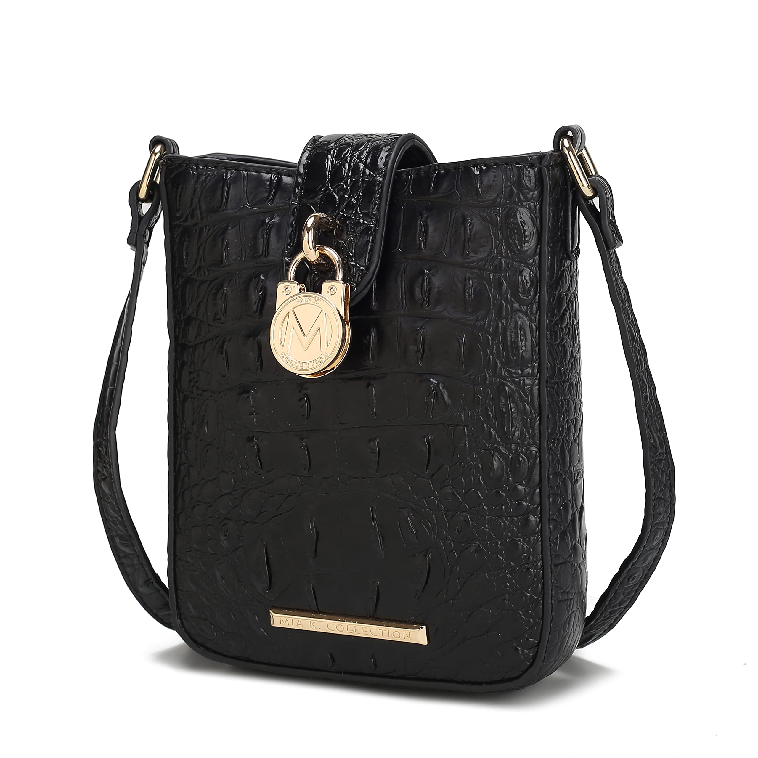 MKF Collection Crossbody for Women, Faux Crocodile Embossed Vegan Leather, Messenger Shoulder purse