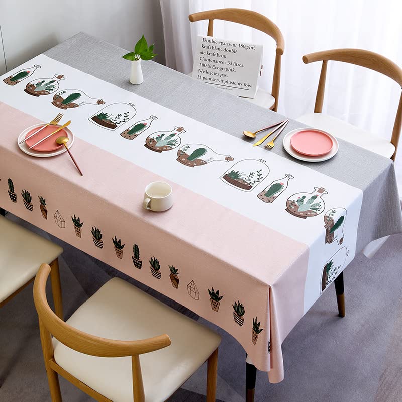 MLQL Nordic Style Printed Rectangular Tablecloth Dining Table Wedding Decoration Waterproof Dining Table Coffee Table Cover A4 140x210cm