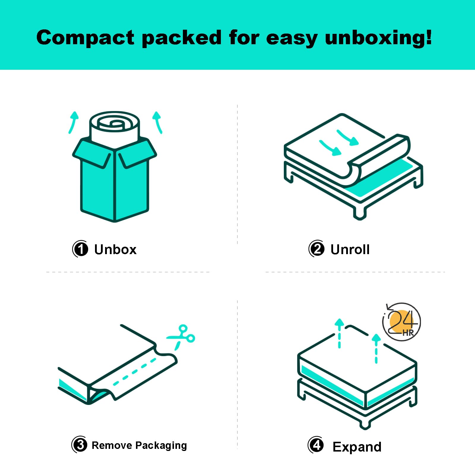 WAVV Gel Memory Foam Mattress Topper Cooling Mattress Pad Bed Medium Support,with Removable and Washable Cover,CertiPUR-US Certified (King Size-4Inch)
