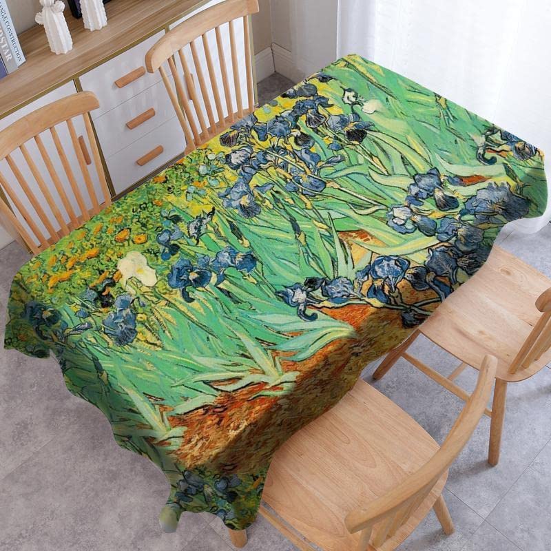 MLQL Van Gogh Oil Painting Waterproof Coffee Table Table Cover Rectangular Tablecloth Party Decoration Tablecloth Mantel A19 140x210cm