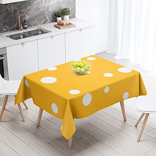 MLQL Waterproof Tablecloth Flower Flora Plant Yellow Green Black Anti-Stain Dining Tables Cover for Home Kitchen Wedding Decor A6 140x210cm