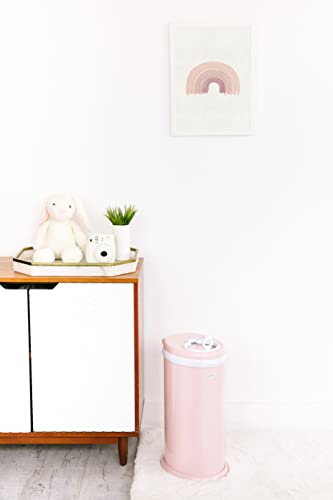 Ubbi Steel Odor Locking, No Special Bag Required, Money Saving, Modern Design, Registry Must-Have Diaper Pail, Blush Pink