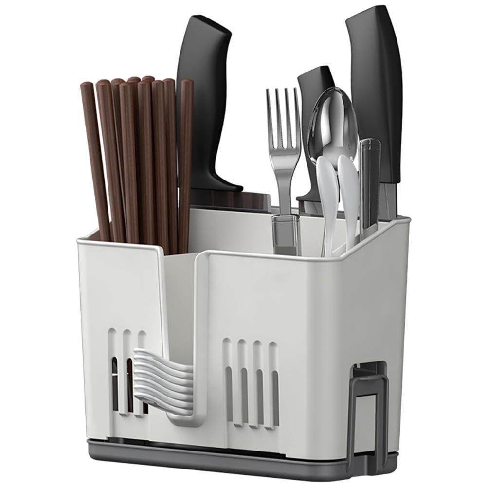 JCAKES Spoon Storage Organizer Chopstick Dishwasher Basket Chopsticks Holder Punch-Free Wall-Mounted Tableware Rack Kitchen Cutlery Spoon Fork Cage Household Tableware Drain Storage Box, for Spoons