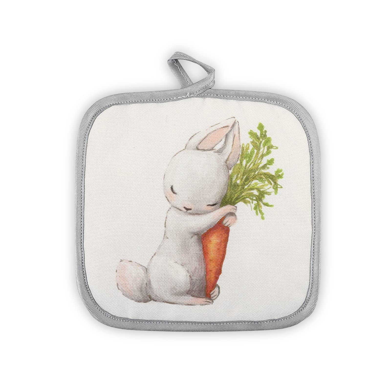 Kitchen Oven Mitts and Pot Holders Set,Pot Holders for Kitchen,Oven Mitt,Spring Cute Bunny Rabbit Print Oven Gloves and Pot Holders, Oven Gloves Mit Hot Pads for Kitchen Cooking Baking. Easter Gifts