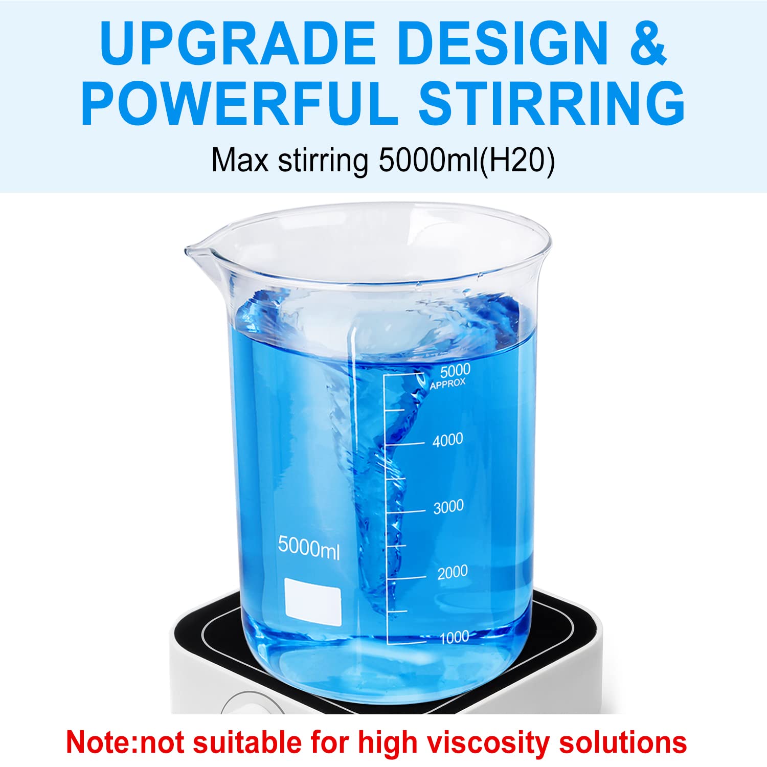PRECIPETTE Magnetic Stirrer - Max Stirring Capacity 5000ml, 3000RPM, Magnetic Mixer(No Heating)