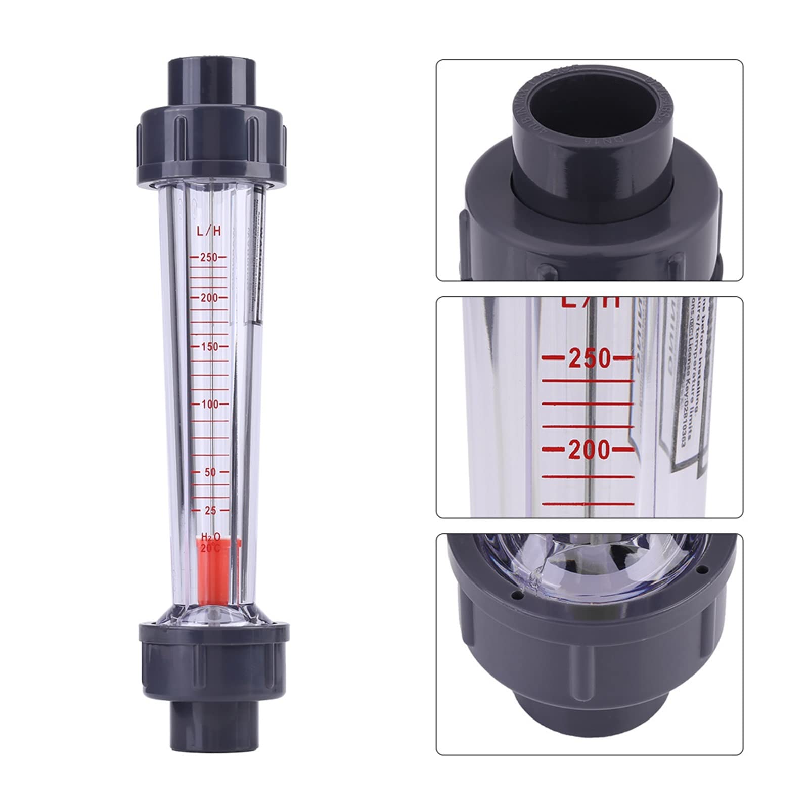 QYTEC Hose Timer LZS-15 25-250L/H Flow Meter Plastic Tube Type Water Rotameter Liquid Clear Flowmeter Measuring Tools for Chemical Light for DN15 Water Timer