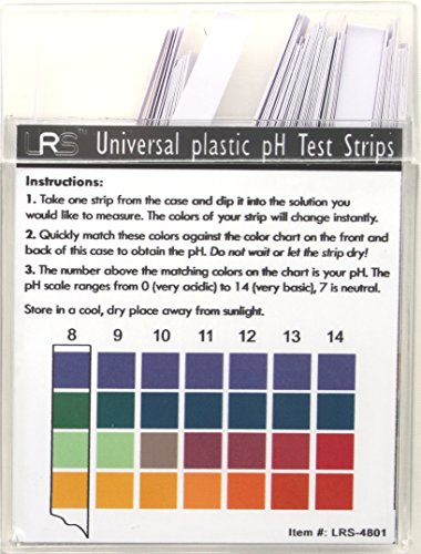 Plastic pH Test Strips, Universal Application (pH 0-14), 100 Strips | for Saliva, Soap, Urine, Food, Liquids, Water with Soil Testing, Lab Monitoring, etc.