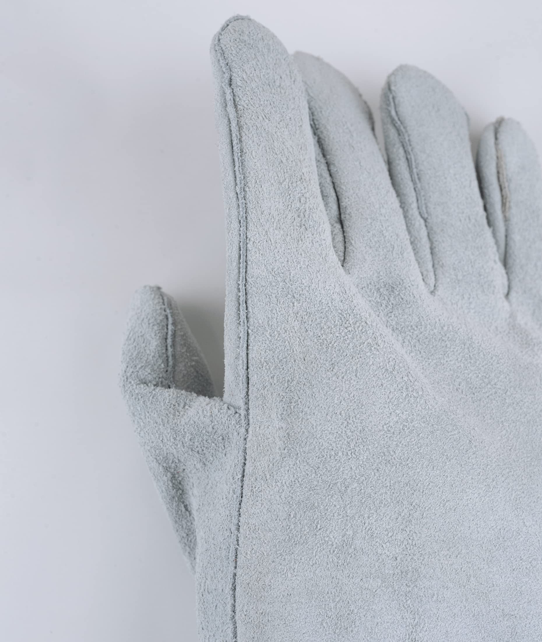 MUJICALA Cowhide Leather Welding Gloves,Heat/Fire Resistant/Heavy-Duty Durable, Safety Work glove Mitts for Forge,Tig Welder,Mig,Stick,Animal handling,2 Pair (GRAY)