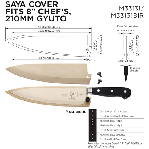 Mercer Culinary Birch Wood Saya Cover Blade Protector for 8" Chef and 210mm Gyuto Knives