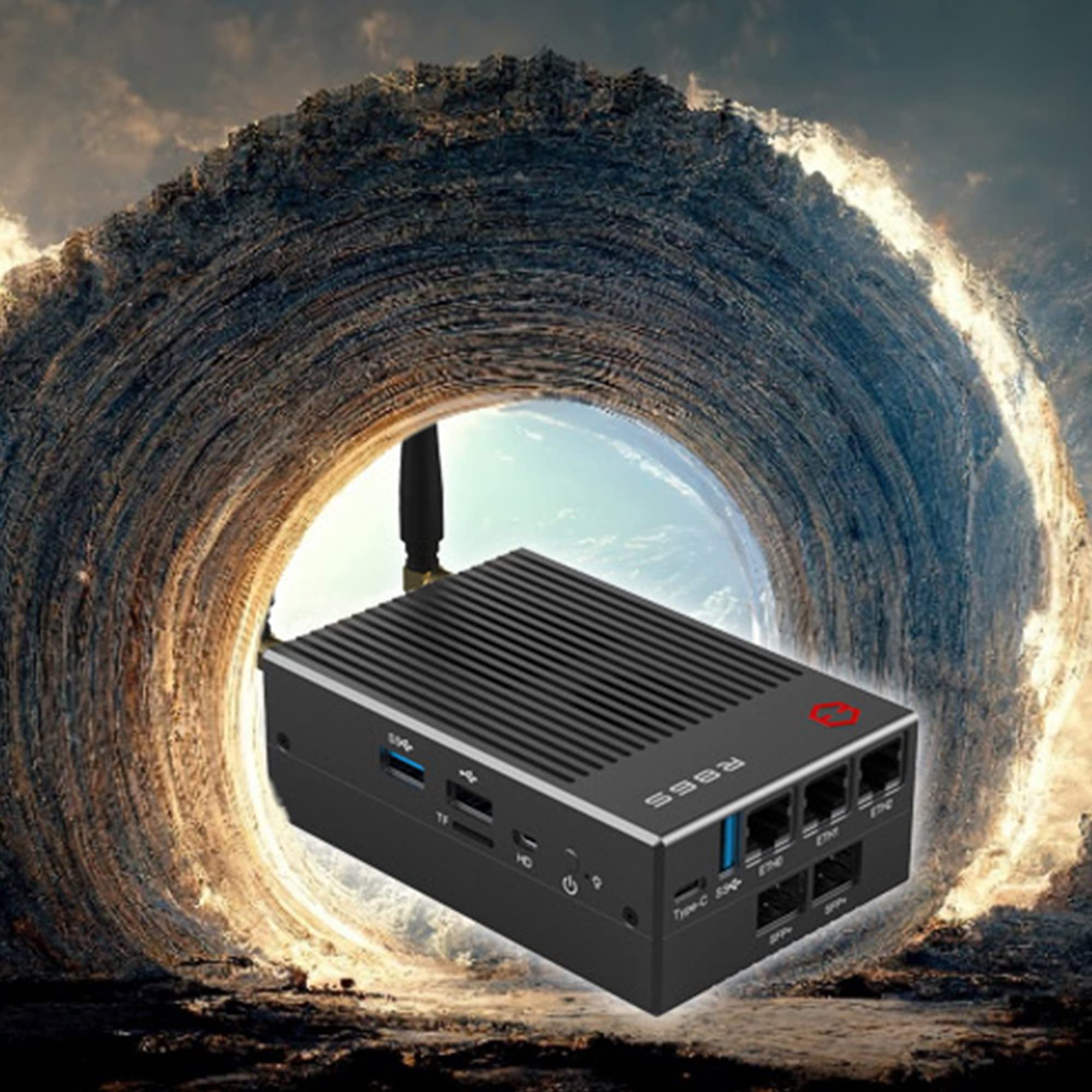 R86S Soft Routing Multi-net Port, Intel Mini Host N5105 N6005 8GB/16GB 10 Gigabit Fiber Port 2.5G (G3 Black)