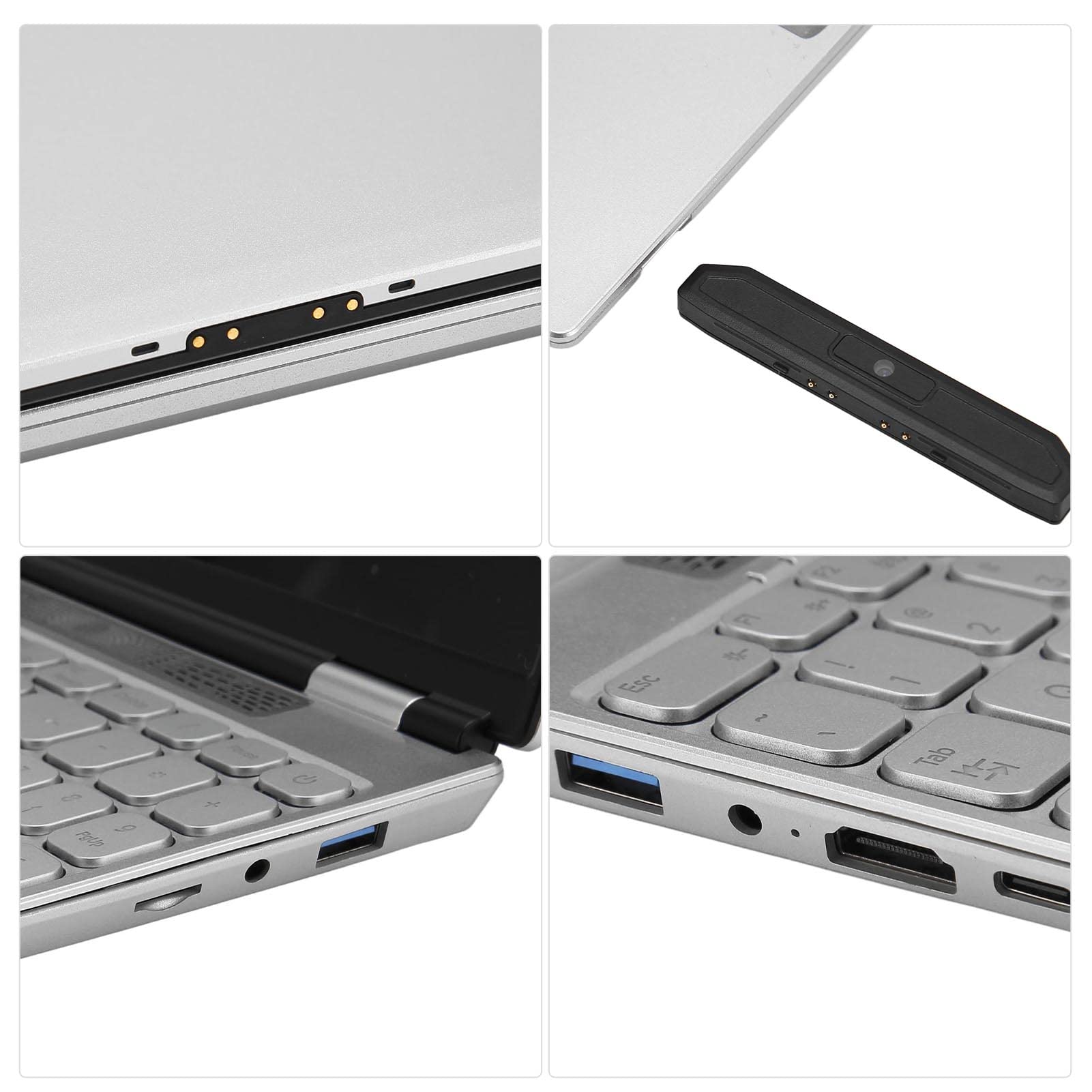 Jectse 15.6in Laptop, 2.4G 5G WiFi 16GB DDR4 RAM Quad Core 180 Degree Flip Notebook Computer with Backlit Keyboard, HD IPS Screen, 5000mA Battery for Windows 11 (16G+256G US Plug)