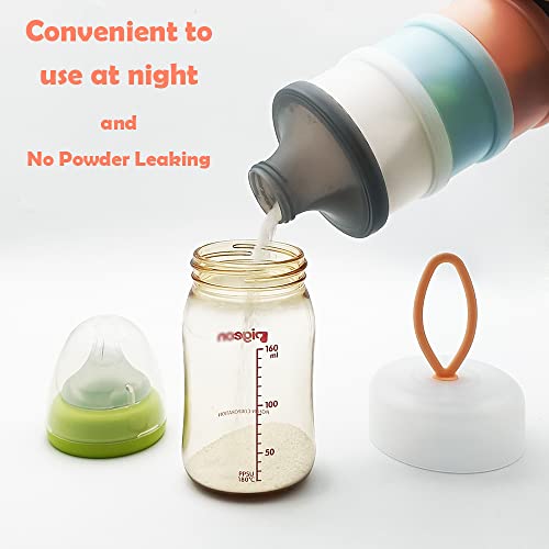 LADISO Baby Formula Dispenser, Formula Container, BPA Free, 4 Layers, Baby Feeding Travel Storage Container, Portable Milk Powder Dispenser Container, Non-Spill Stackable Baby Snack Storage Container