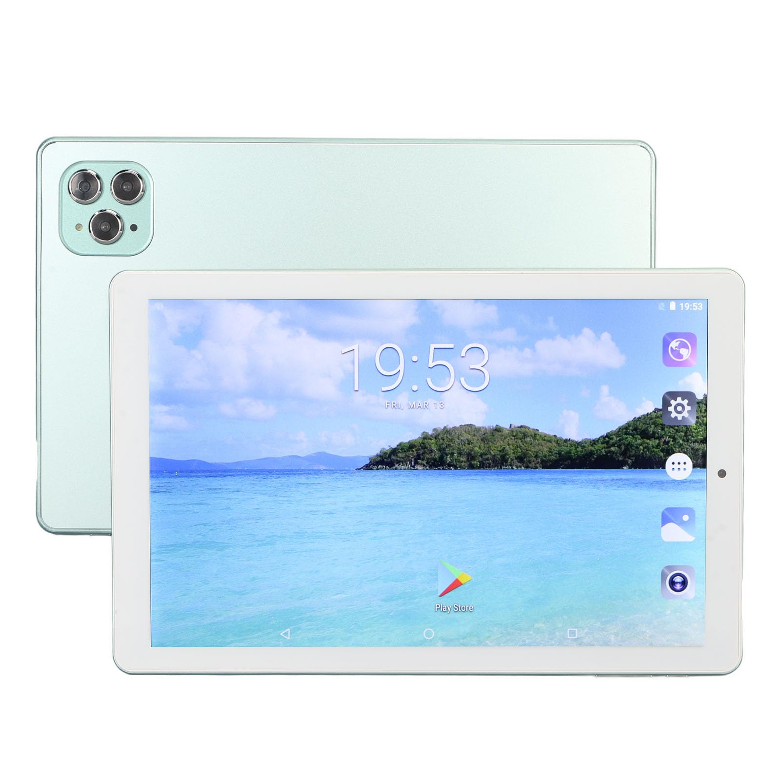 Honio WiFi Tablet, 2 in 1 10.1 Inch 1920X1200 Resolution 4GB RAM 64GB ROM Smart Tablet 8 (US Plug)